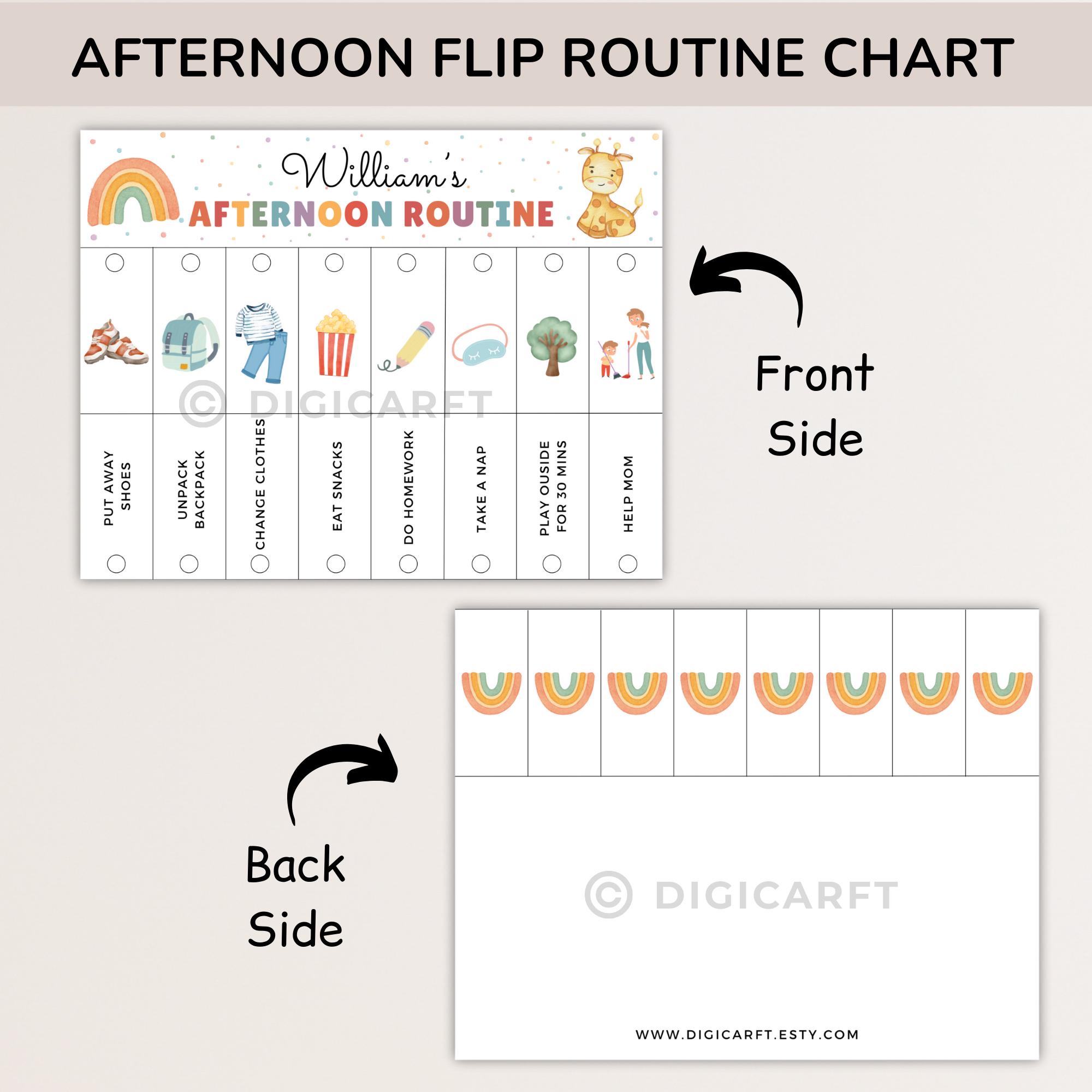 Routine Flip Chart Editable Kids,morning Routine,chore Chart,bedtime ...