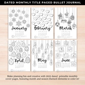 12 Monthly Planner Cover Pages Printable,2025 Monthly Calendars,monthly ...