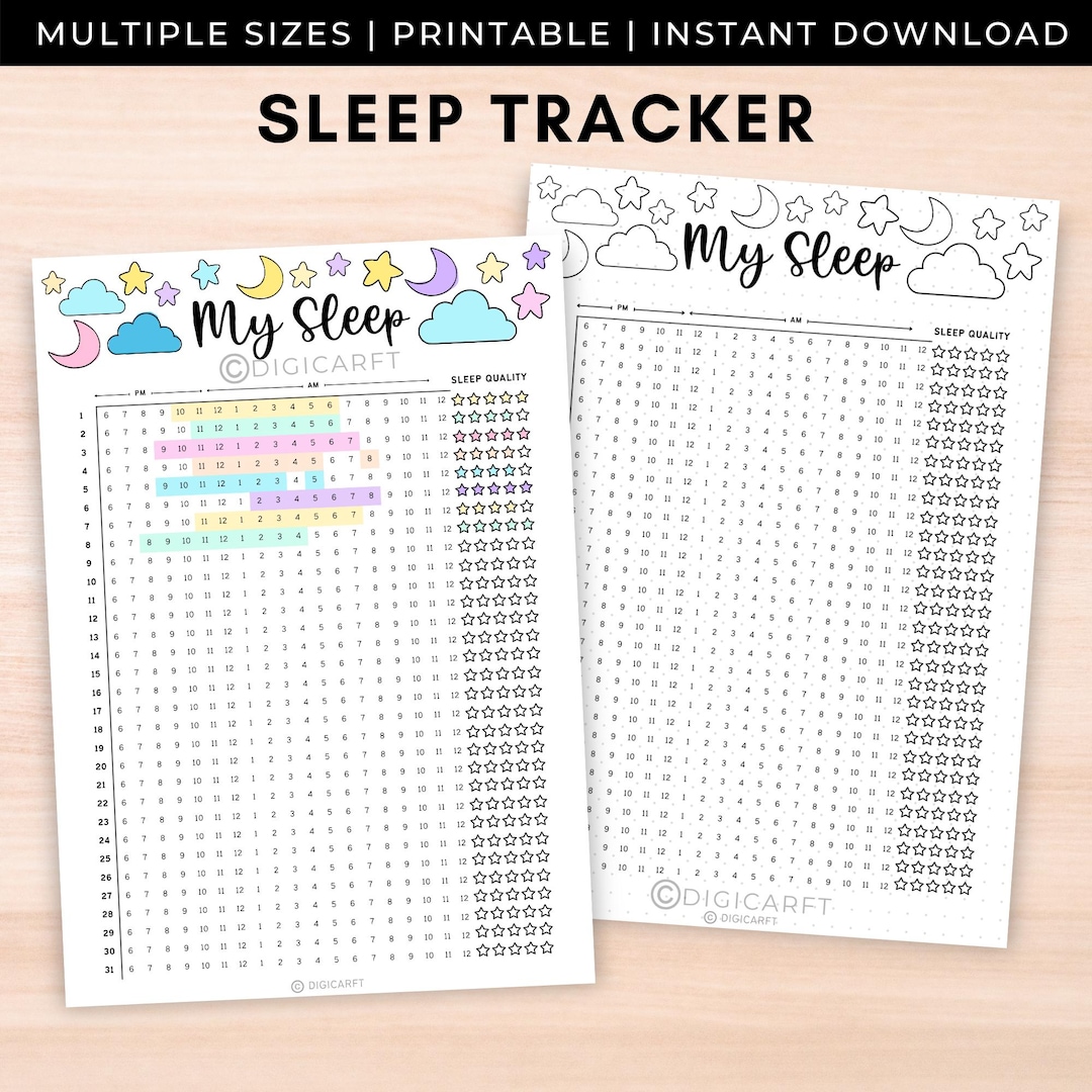 Monthly Sleep Tracker Printable,a5 Bullett Journal Page,sleep Quality ...