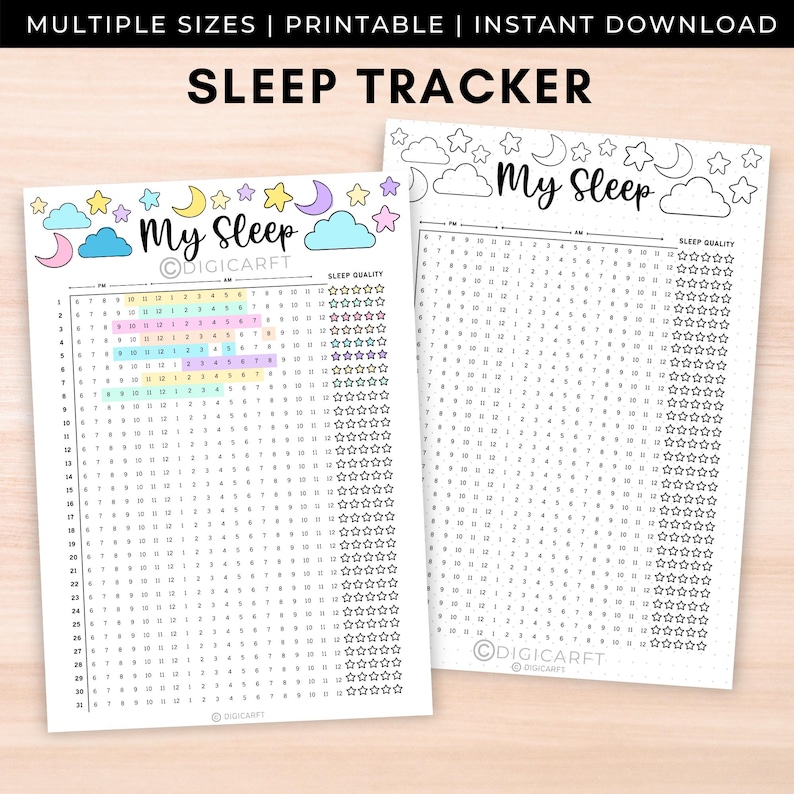 Monthly Sleep Tracker Printable,a5 Bullett Journal Page,sleep Quality ...