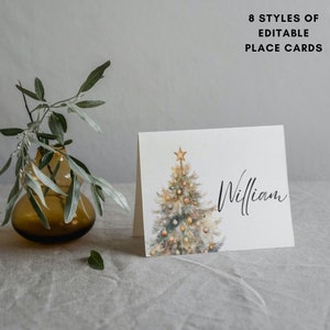 Christmas Party Placecards,christmas Tree Place Cards Template ...