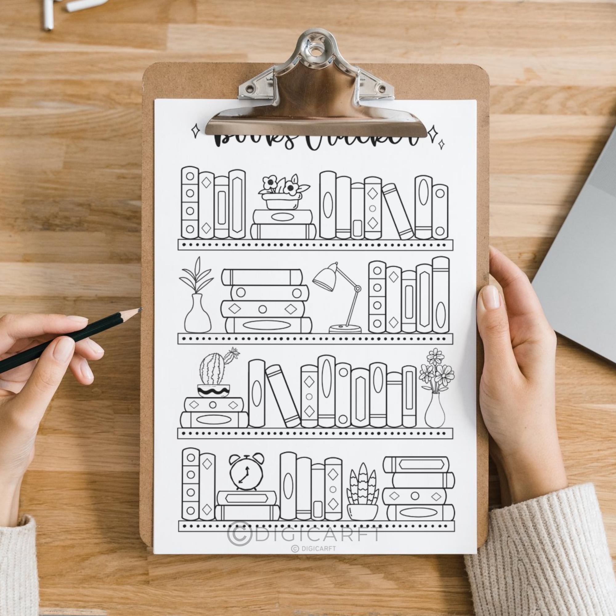 Bookshelf Reading Tracker Log Printable,bookshelf Printable Template,a5 ...