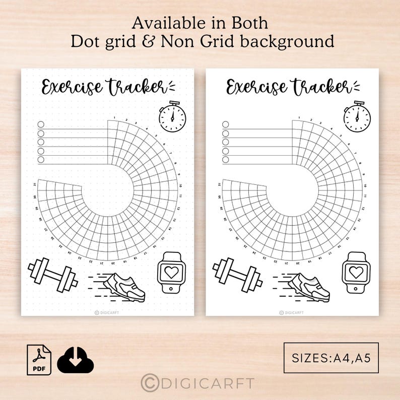 Monthly Exercise Coloring Tracker,workout Tracker Printable Journal ...