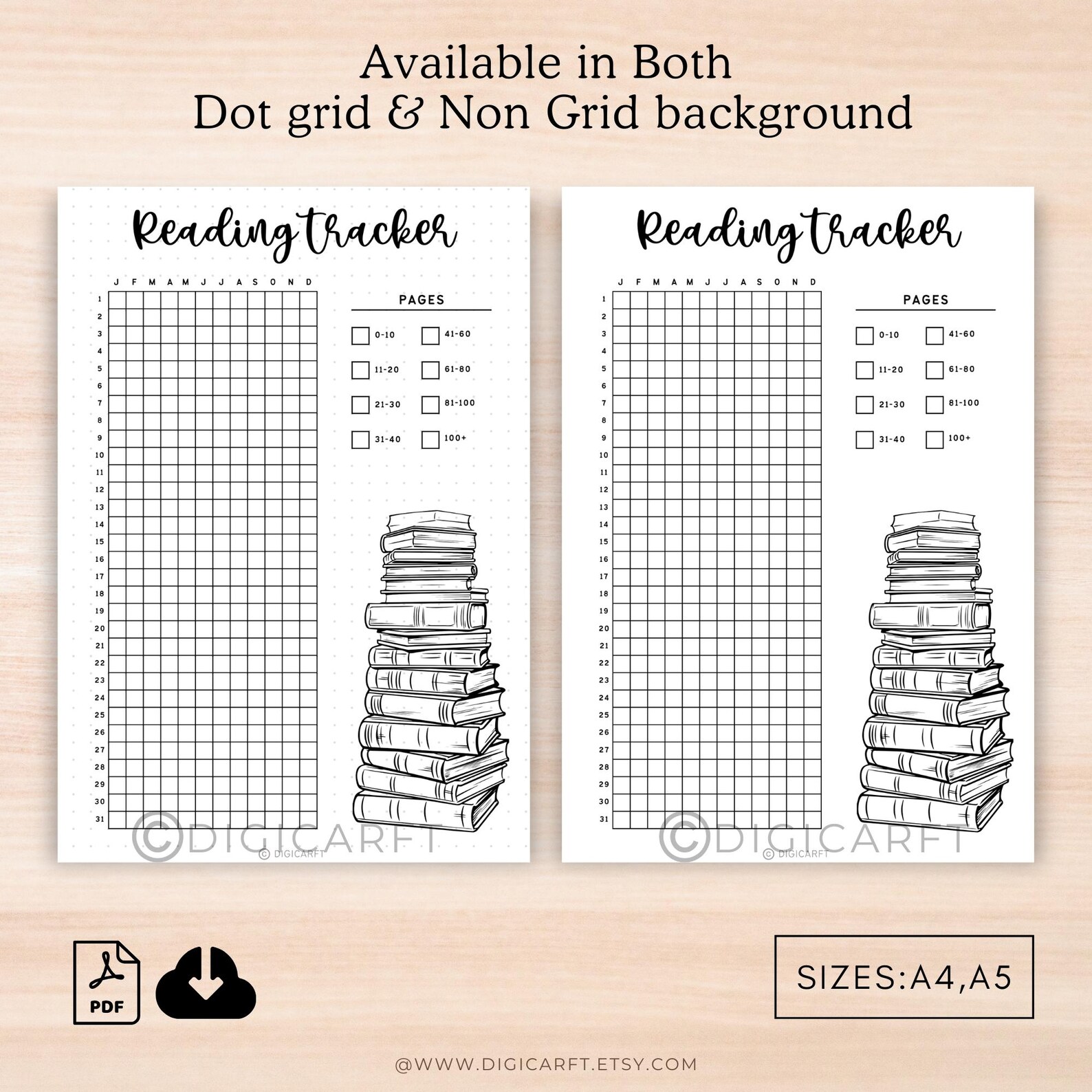 Yearly Reading Log: A4 A5 Printable Book Tracker (PDF) - Etsy