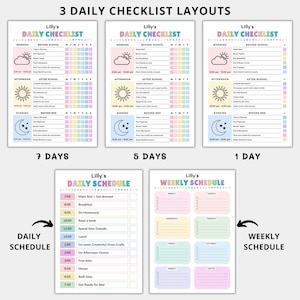 Editable Kids Chore Chart Bundle,kids Daily Checklist Canva,editable ...