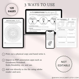 Mental Health Journal Bundle Printable,digital Mentalhealth Planner ...