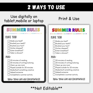 Printable Summer Rules,summer Planner 2025, Summer Checklist Poster for ...