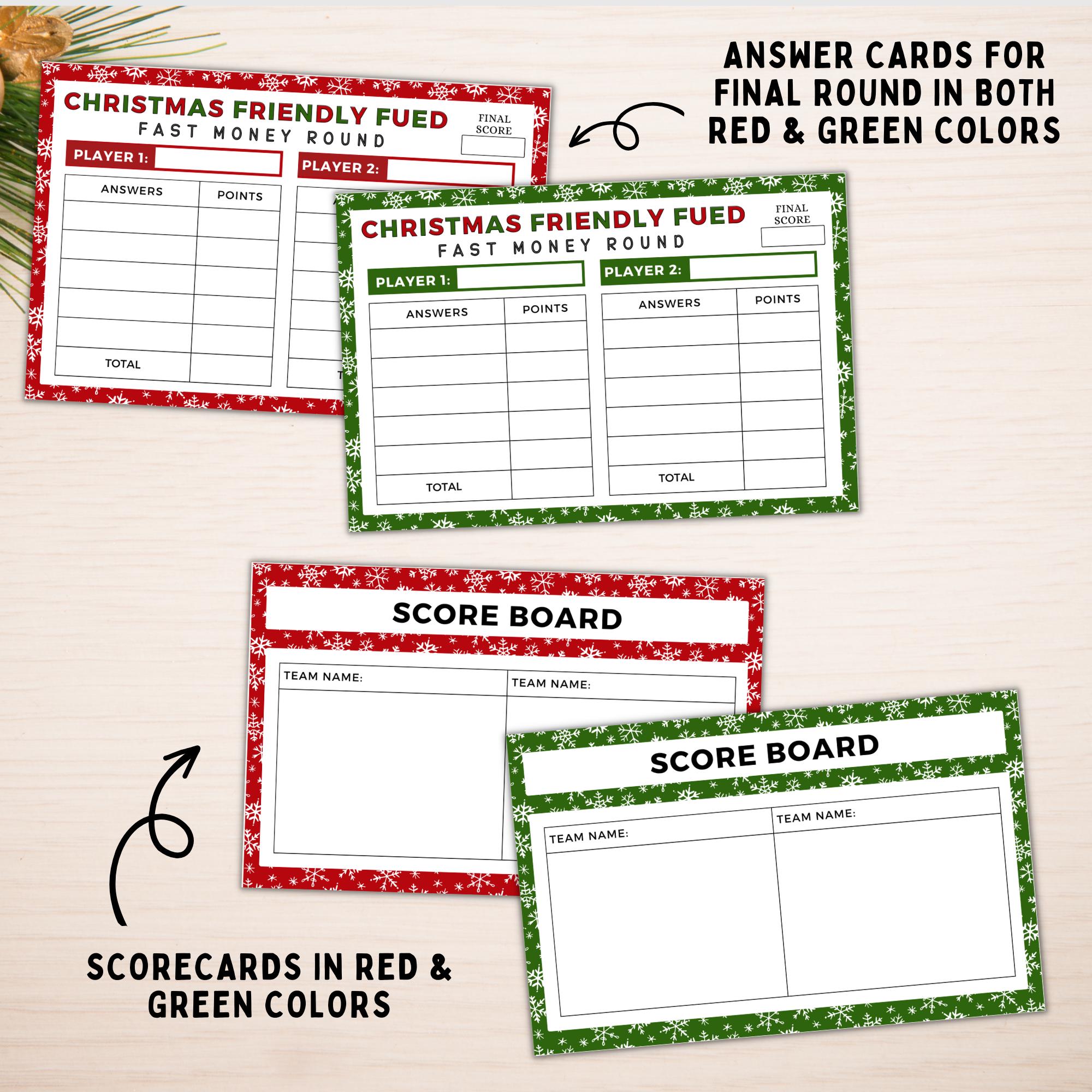 Christmas Friendly Feud Game Printable,family Feud Quiz,holiday Office ...