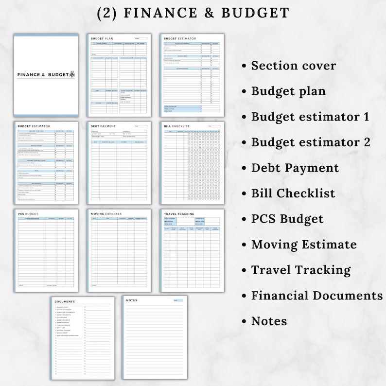 PCS Binder Printablepcs Checklist Military Move Planner - Etsy