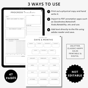 Language Learning Planner Printable,language Study Notebook,vocabulary ...