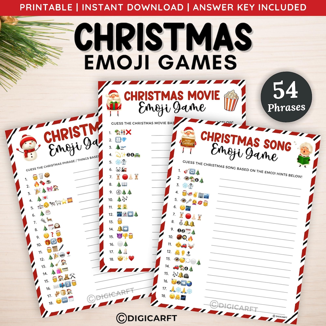 Christmas Emoji Games Bundle,christmas Movie Emoji Game,song Emoji ...