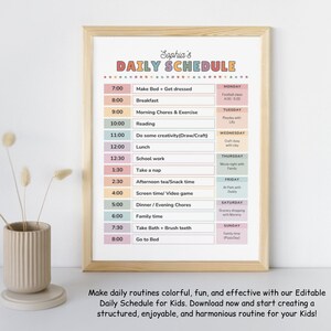 Editable Kids Daily Schedule Template,summer Daily Checklist for Kids ...