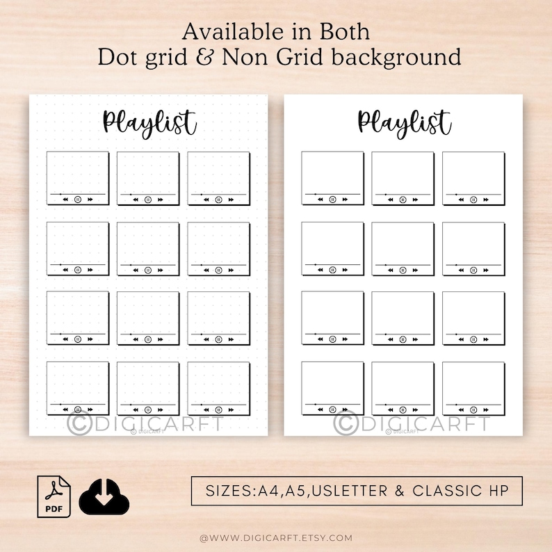 Playlist Journal Page Printable,favorite Songs Log,monthly Music ...