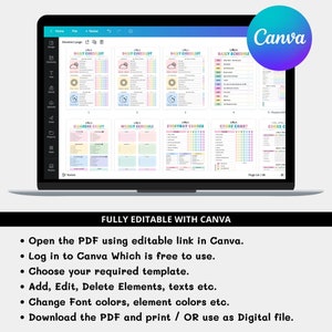 Editable Kids Chore Chart Bundle,kids Daily Checklist Canva,editable ...