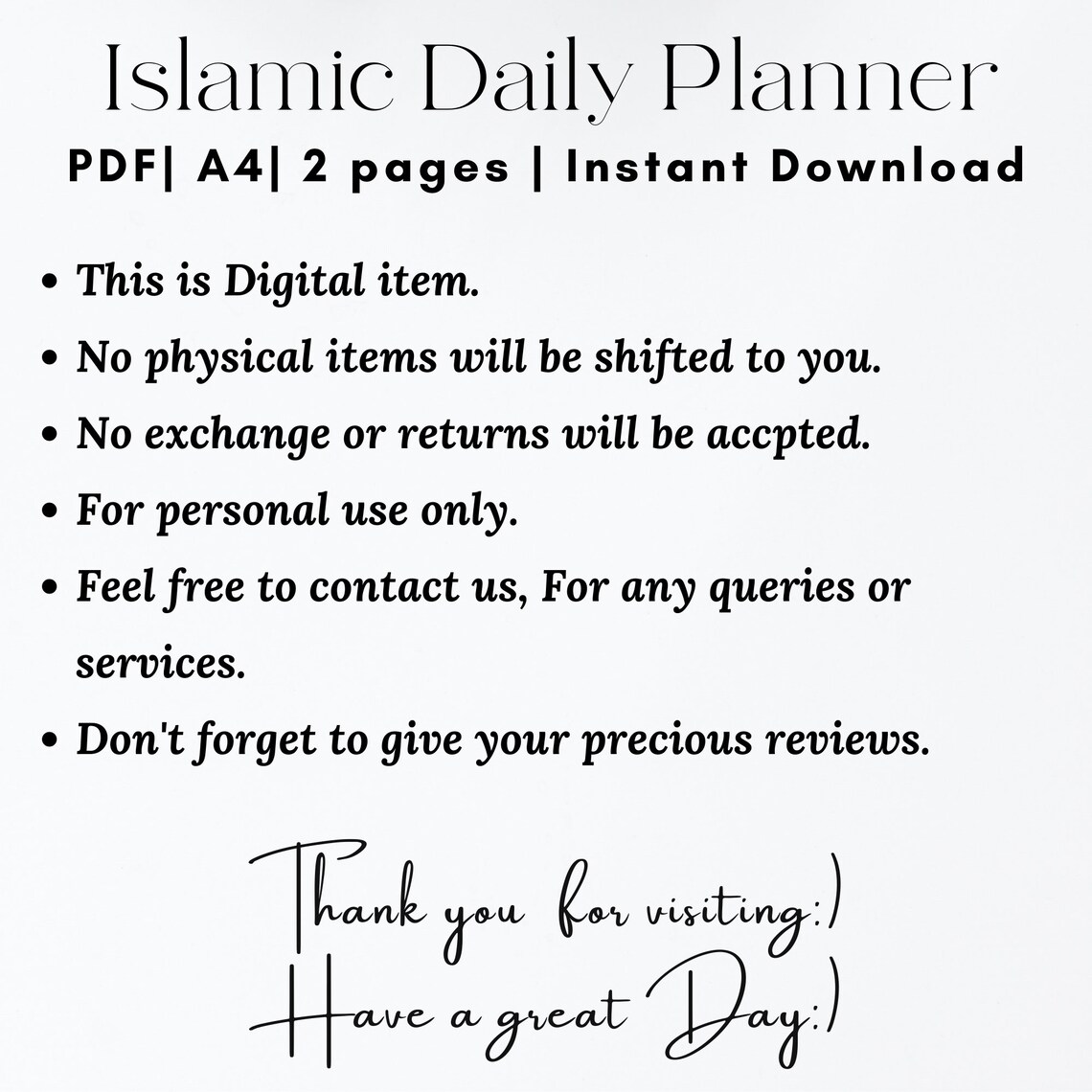 Islamic Daily Planner Printable Islamic Planner Muslim - Etsy