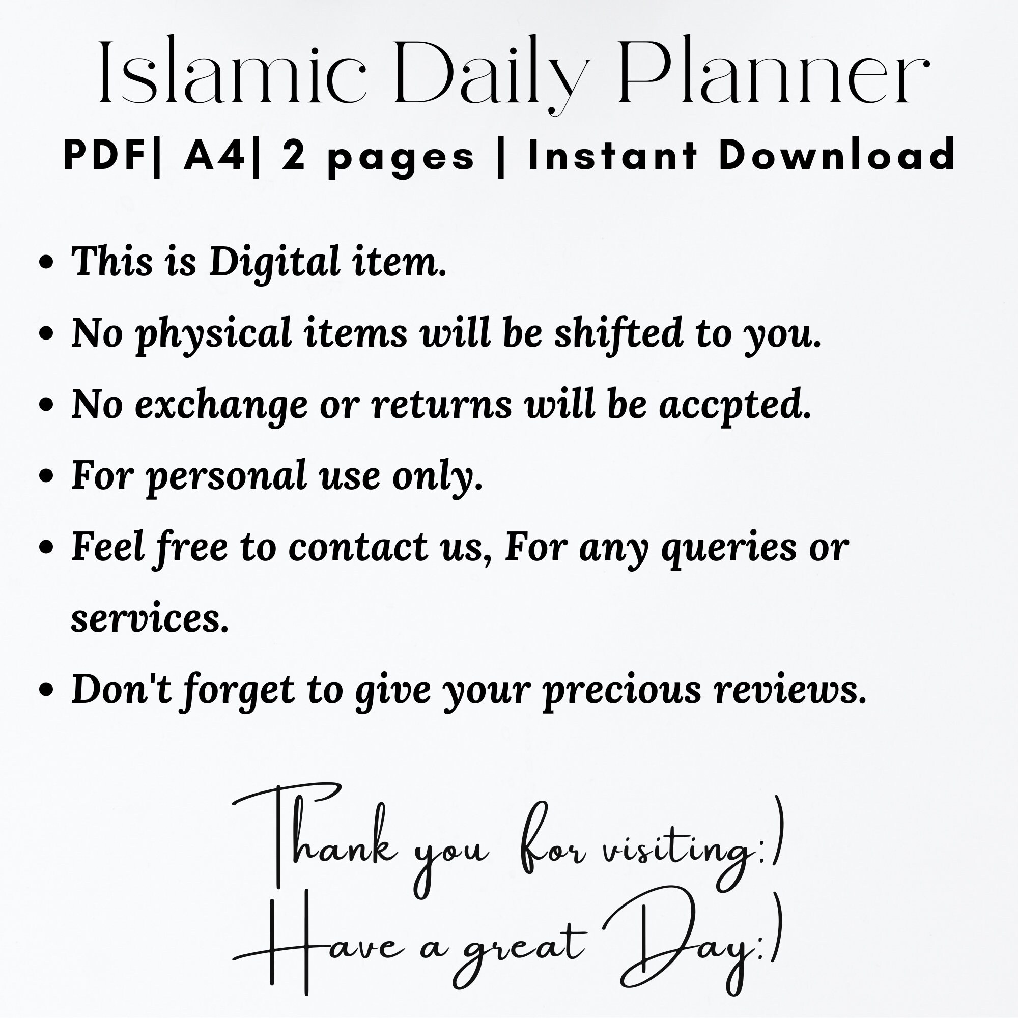 Islamic Daily Planner Printable Islamic Planner Muslim - Etsy Canada