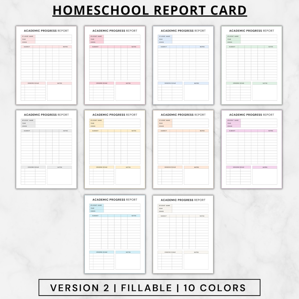 Homeschool Report Card Template Printable,academic Progress Report ...