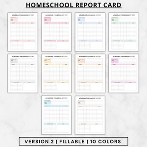 Homeschool Report Card Template Printable,academic Progress Report ...