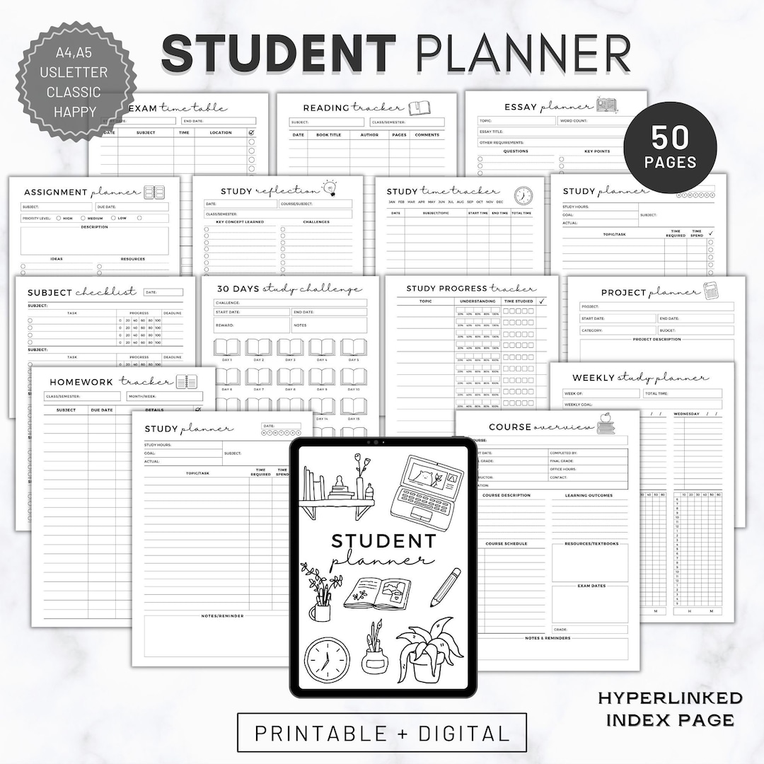 Ultimate Printable Student Planner 2023 2024,college Academic Student ...