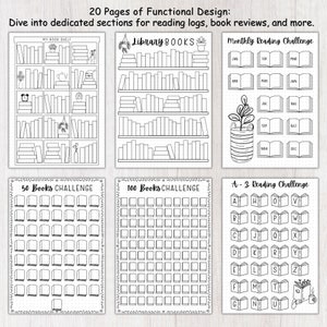 Book Reading Tracker Bundle Printable Page,a5 Bullet Journal Book Pages ...
