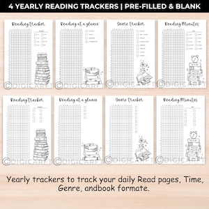 Book Reading Journal Bundle Printable Page,a5 Bullet Journal Pages ...