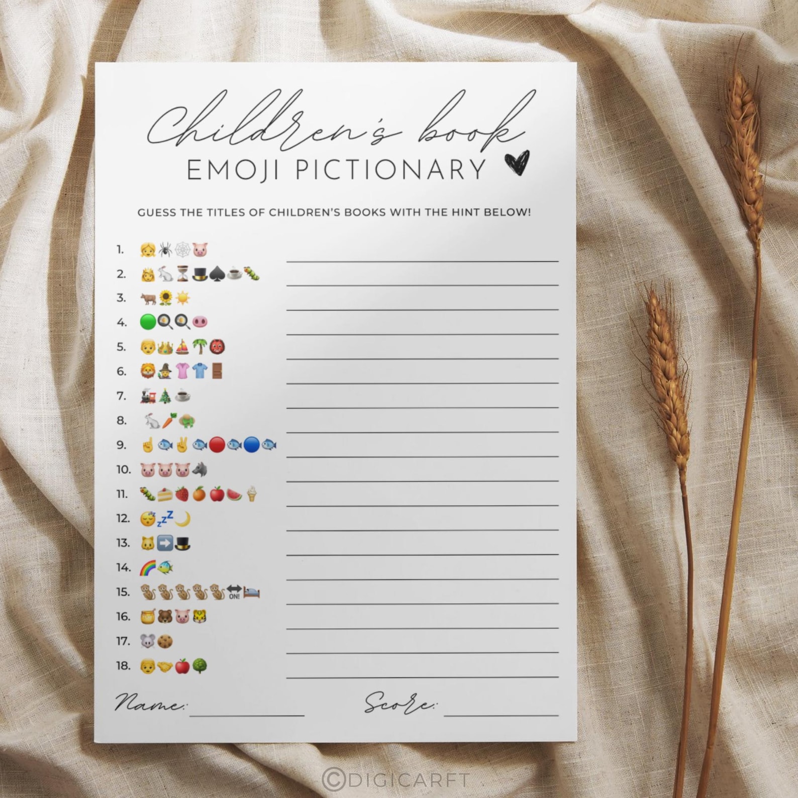 Children's Book Emoji Pictionary Game Printable,baby Book Emoji ...