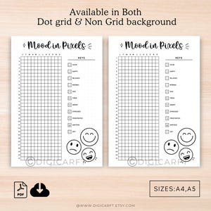 Mood in Pixels,yearly Mood Tracker Journal Printable,emotion Tracker ...