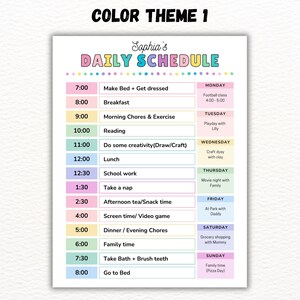Editable Kids Daily Schedule Template,summer Daily Checklist for Kids ...