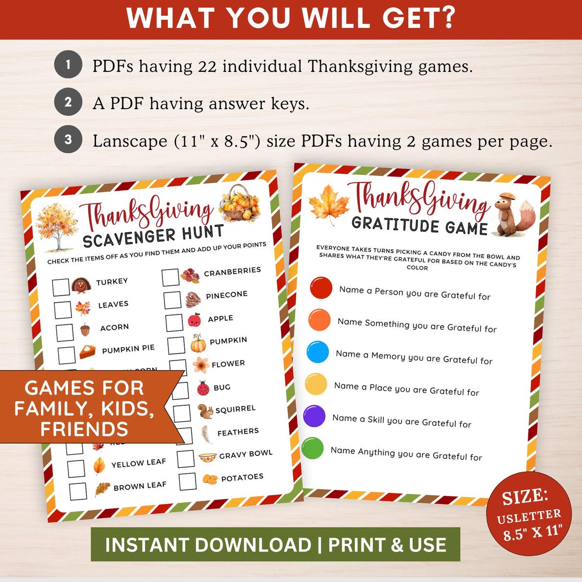 Thanksgiving Games Bundle Printabl,holiday Party Game Bundle ...