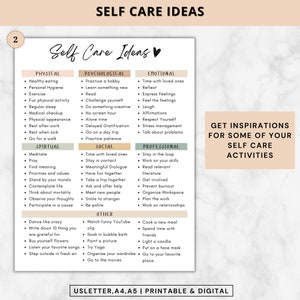 Self Care Checklist Bundle Printable,daily ,editable Self-care Planner ...