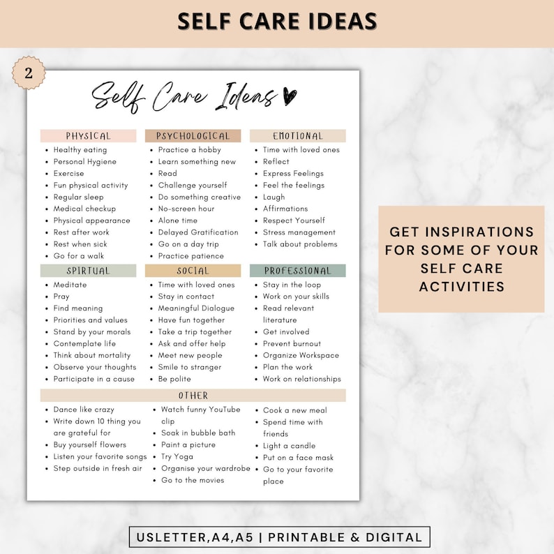 Self Care Checklist Bundle Printabledaily editable Self-care - Etsy Self Care Checklist Bundle Printabledaily editable Self-care - Etsy