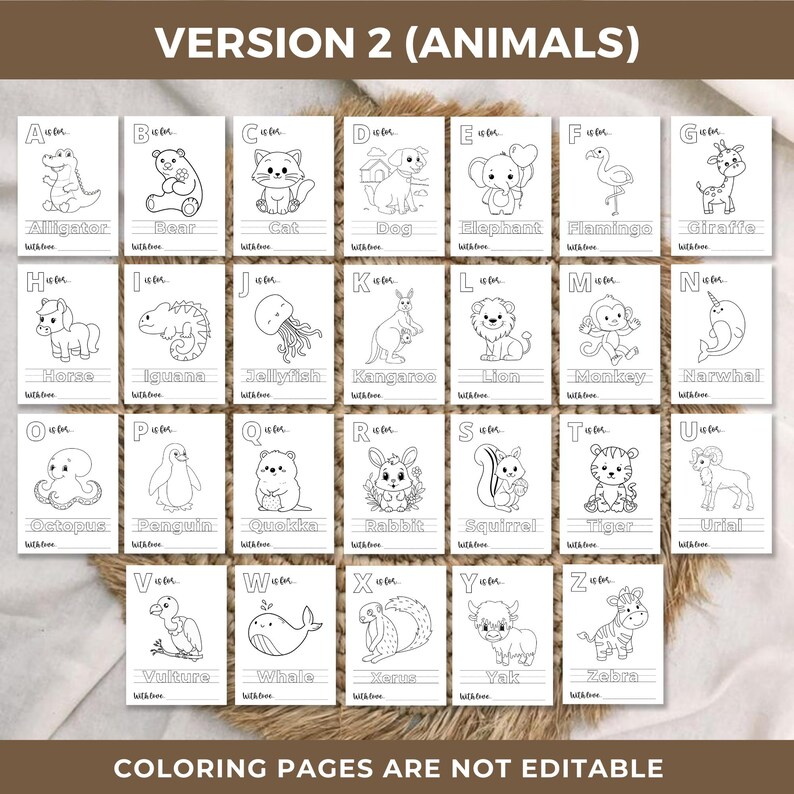 Abc Baby Shower Coloring Book Printable,baby's First Abc Alphabet Book ...