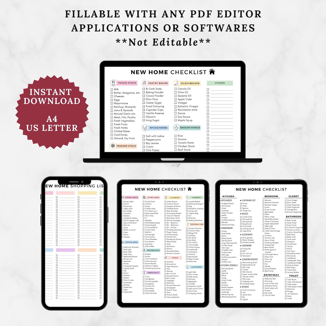 New Home Essentials Checklist New Home Checklist - Etsy