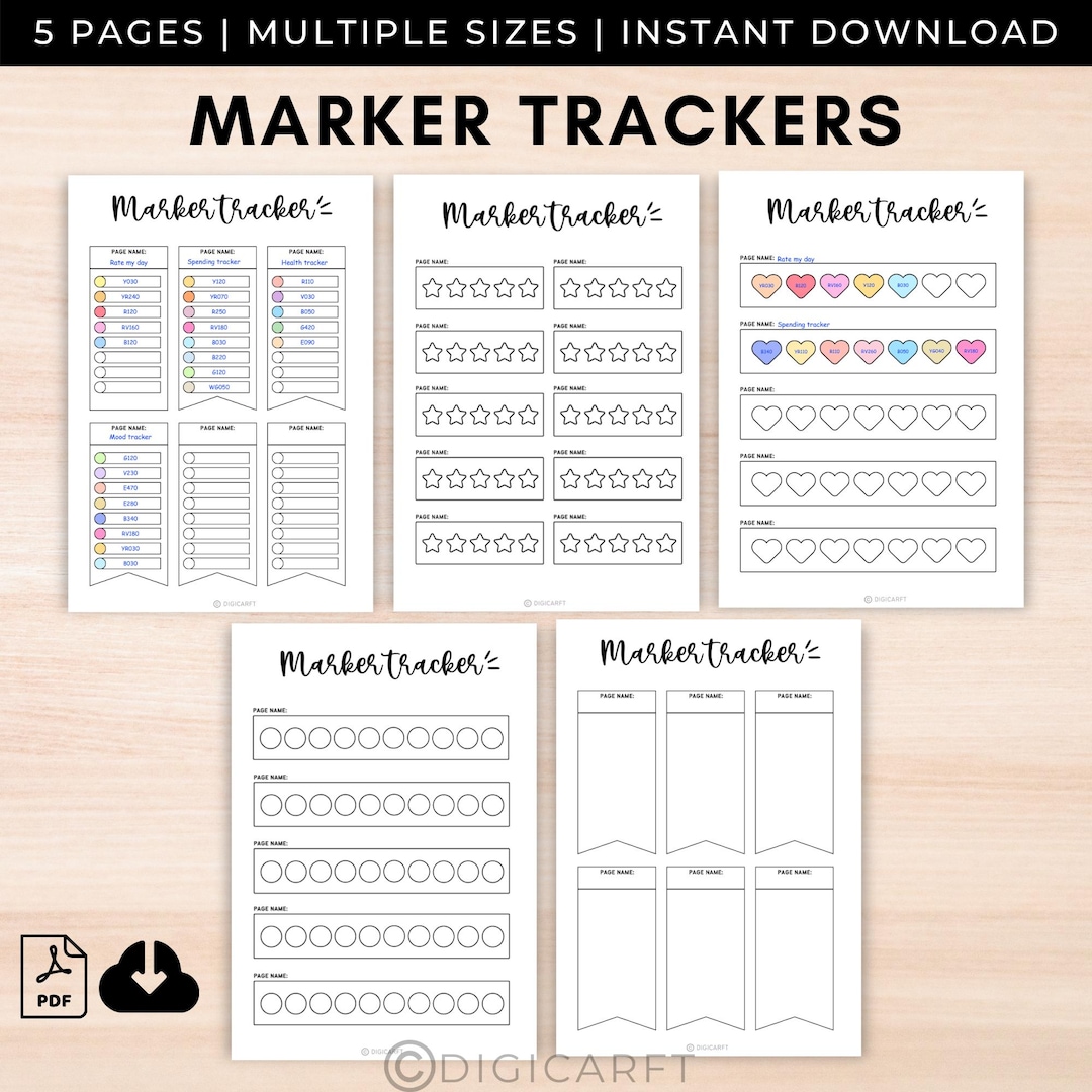 Marker Test Sheet Printable,pen Swatch Template A5,marker Swatch Chart ...
