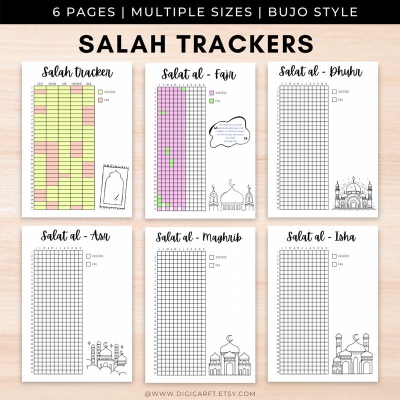5 Daily Salah - Etsy