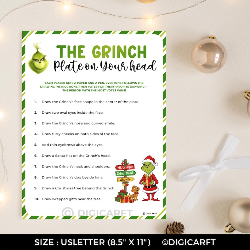 Grinch Games for Adults,grinch Party Games Printable,grinch Left Right ...
