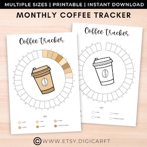Monthly Coffee Tracker Printable,a5 Bullett Journal Page,monthly Wheel ...