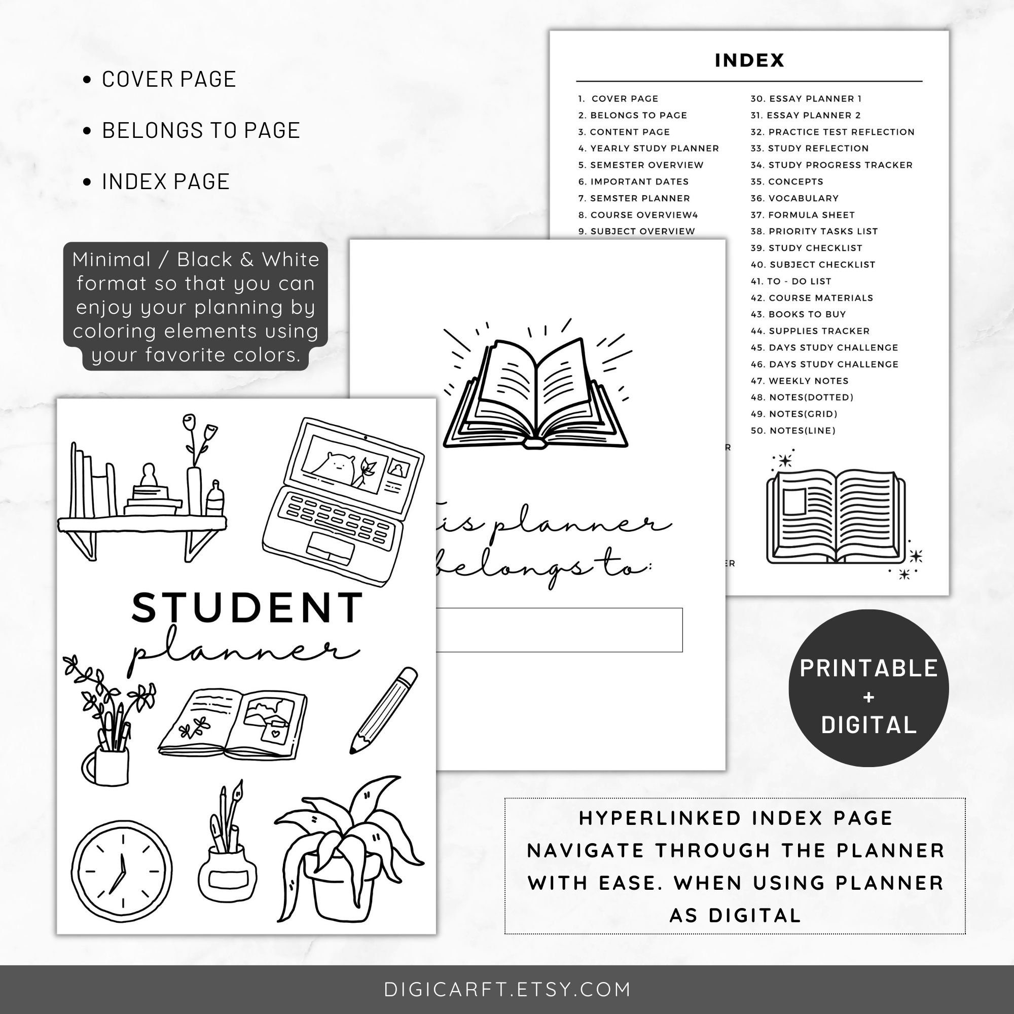 Ultimate Printable Student Planner 2023 2024,college Academic Student ...