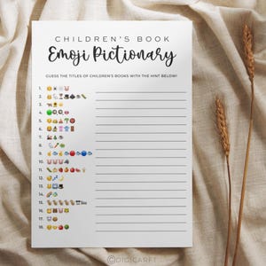 Children's Book Emoji Pictionary Game Printable,baby Book Emoji ...