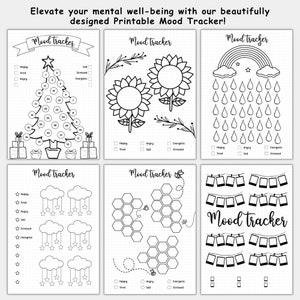Mood Tracker Journal for Mental Wellness,bujo Monthly Mood Tracker ...