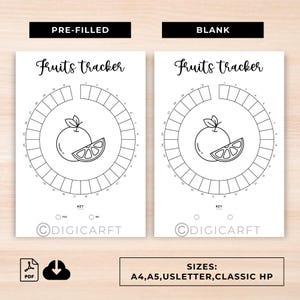 Monthly Fruits Eating Tracker Printable,a5 Bullett Journal Page,monthly ...