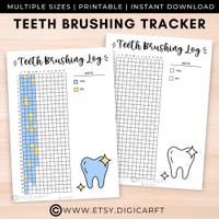 Kids Teeth Brushing Challenge Tracker: Printable Reward Chart (digital ...