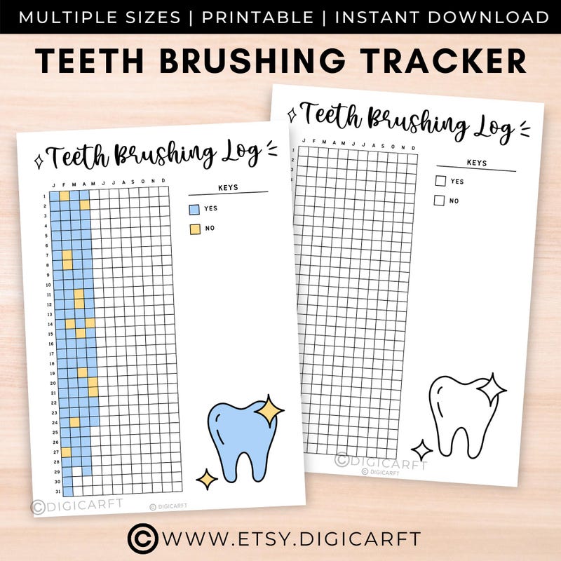 Tooth Brushing Chart - Etsy