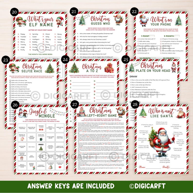 Christmas Games for Group,holiday Office Party Games Adults,family Game ...