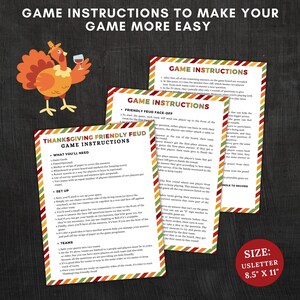 Thanksgiving Friendly Feud Prinatble,thanksgiving Party Games Bundle ...