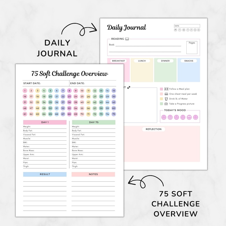 75 Soft Challenge Tracker Printable Editablesoft Challenge - Etsy
