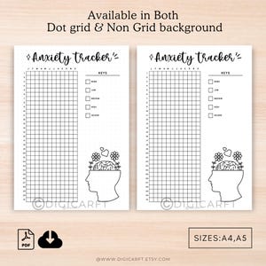 Anxiety Tracker Journal Page Printable,stress Mental Health Yearly ...