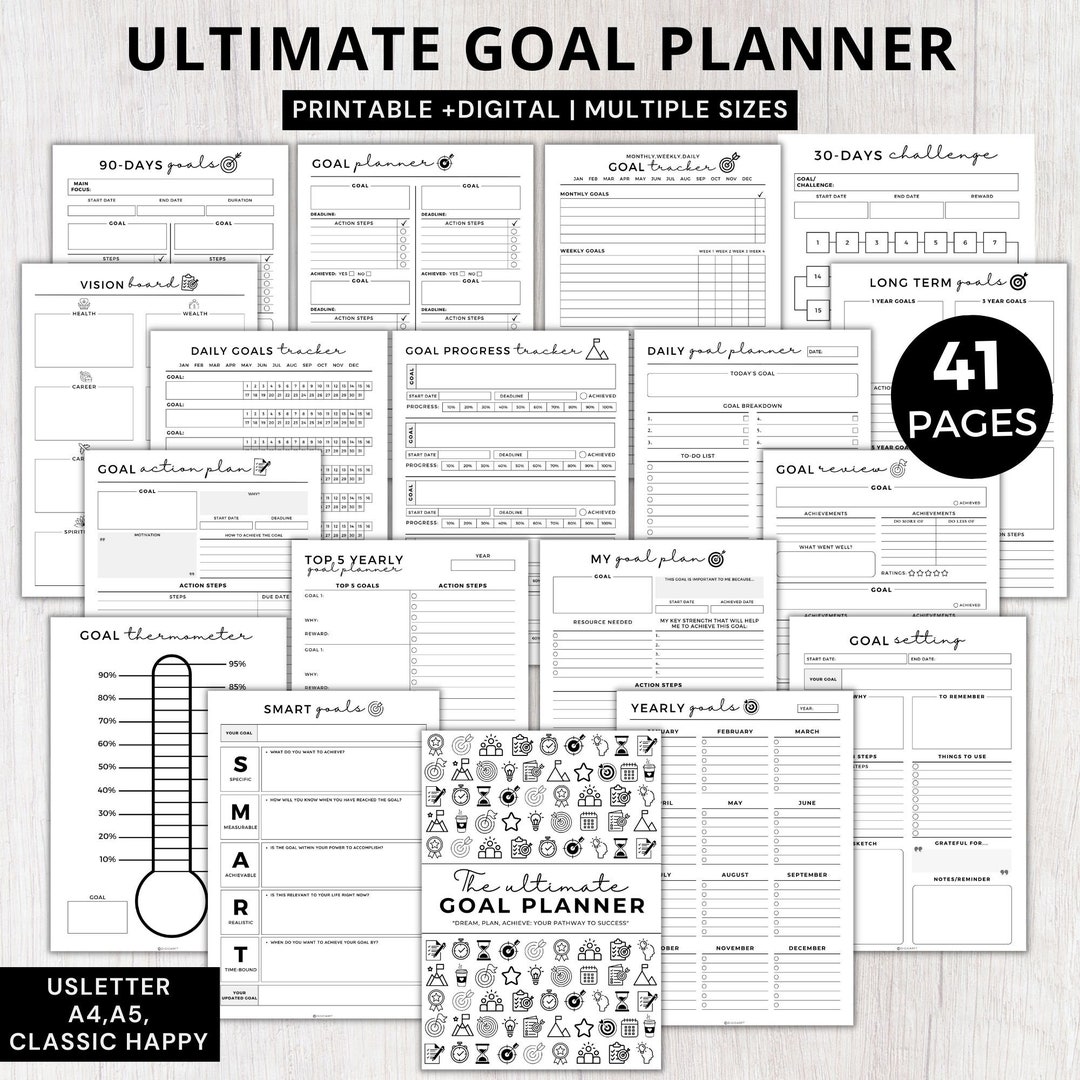 Ultimate Goal Planner 2025 Printable,daily,weekly,monthly,yearly ...