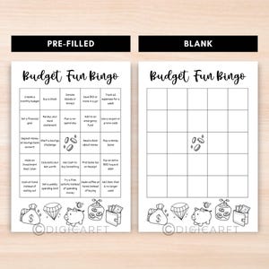 Budget Bingo Game Printable,money Saving Game,finance Bingo Card,budget ...