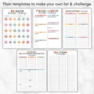 30 Days Declutter Challenge Planner Printable,konmari Decluttering ...